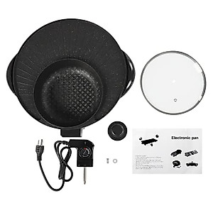 Circular Edition Hotpot Grill Combo Indoor BBQ, Electric Hot Pot with Divider, Portable Smokeless Grill,for Family and Friends Dinner