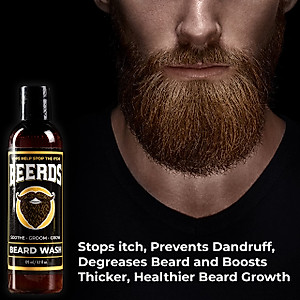 BEERDS Beard Wash (4 oz) Boosted by Hops - Cleanses, Restores, Delivers Antioxidants, Key Nutrients, Made in USA (Vanilla Birch)