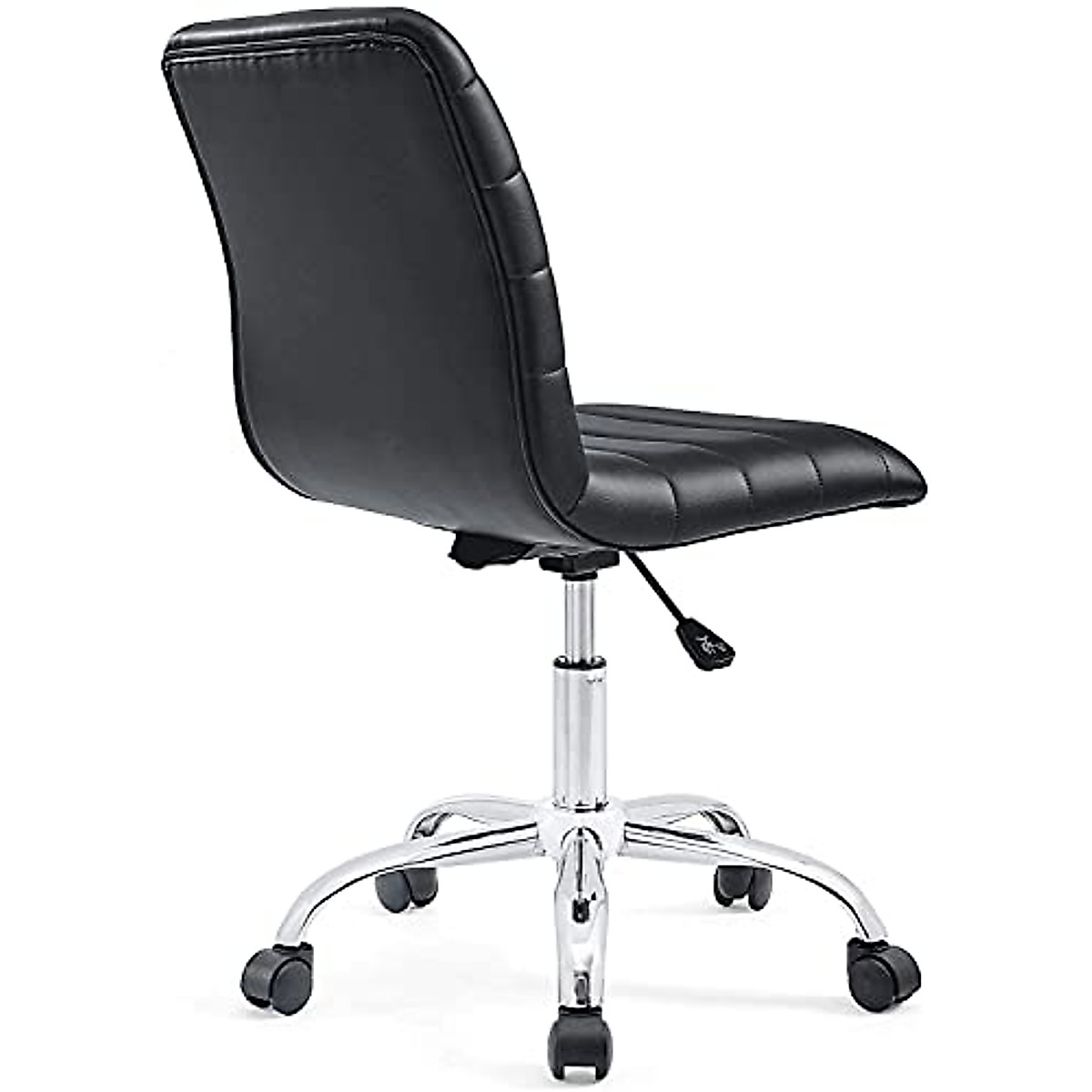 Modway Ripple Ribbed Armless Mid Back Swivel Computer Desk Office Chair In Black
