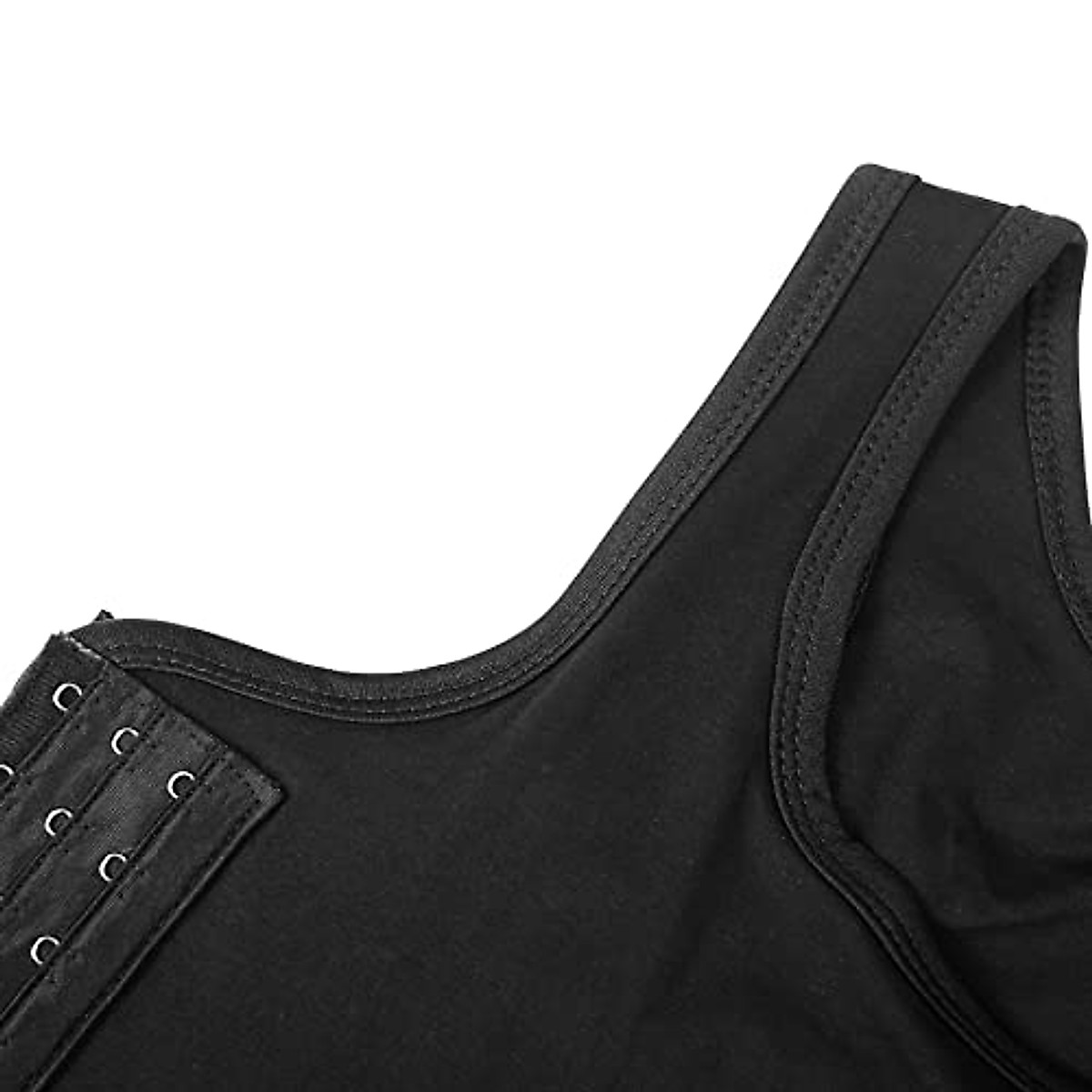 INRANXISM Chest Binder for Women FTM Cotton Binder Trans Hook Binder Bra for Transgender Tank Top (Medium, Black)