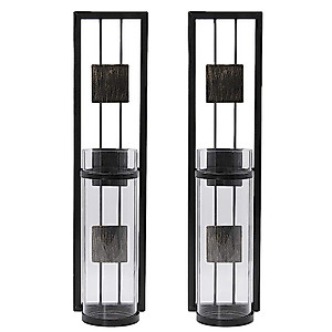 Shelving Solution Wall Sconce Candle Holder Metal Wall Decorations for Living Room, Bathroom, Dining Room, Set of 2