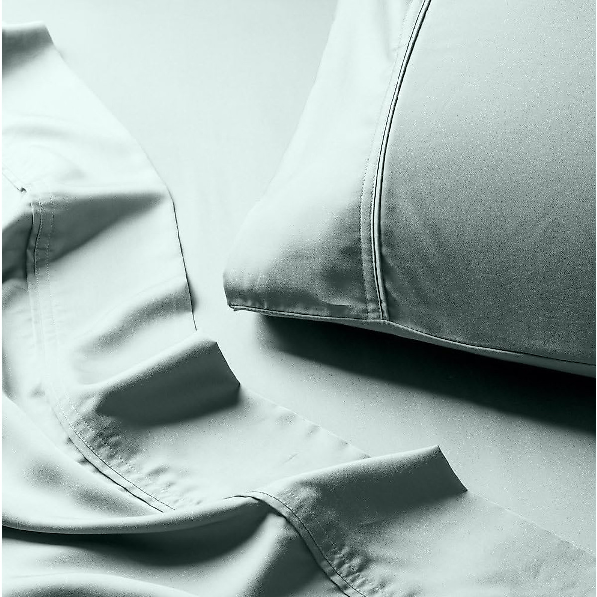 Olive + Crate Tencel Eucalyptus Pillowcases - 100% Tencel Lyocell Cooling Pillow Cases for Hot Sleepers - Hypoallergenic, Moisture-Wicking, Silk Alternative, Vegan - King Size Set of 2 [Eucalyptus]