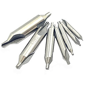 7pcs/Set High Speed Steel Center Drill Bits Kit 60-Degree Angle Center Drill Bits Kit Countersink Tools for Lathe Metalworking Size 1.0 1.5 2.0 2.5 3.0 4.0 5.0