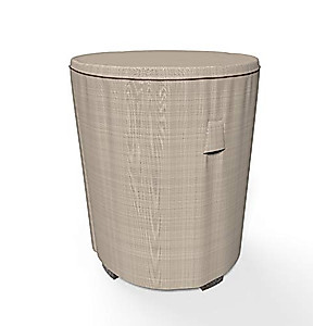 Budge P9A18PM1 English Garden Round AC Cover Heavy Duty and Waterproof, 34" D x 30" H, Tan Tweed