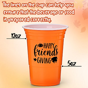Nefelibata 24 Pack 15OZ Thanksgiving Party Plastic Cups Friendsgiving Disposable Tableware Friends Gathering Party Supplies Thanksgiving Dinner Wedding Birthday Favors Give Thanks Drinking Cups