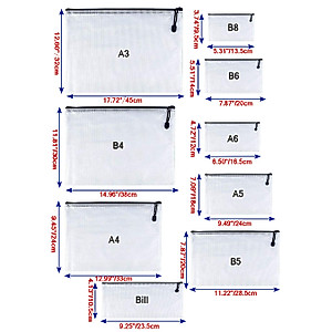 Oaimyy-B8,12 Pcs,Plastic Small Zipper Pouch Document Folders Bag & Zip File Folders for School Office Supplies, Travel,Puzzles Games Organizing Storage