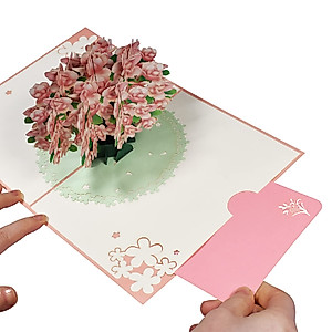 Magic Ants 3D Magnolia Pop Up Flower Card - Perfect for Mother's Day, Spring, Father's Day, Graduation, Birthdays, Weddings, Anniversaries, and More - Express Your Wishes for All Occasions