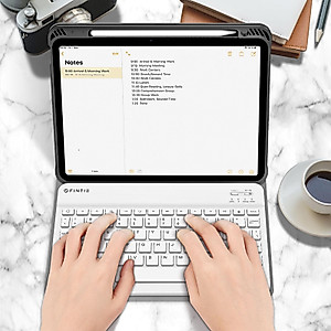 Fintie Keyboard Case for iPad Air 11-inch M2 (2024), iPad Air 5th / 4th Generation (2022/2020) 10.9 Inch - Soft TPU Back Cover w/Magnetically Detachable Bluetooth Keyboard, Gray