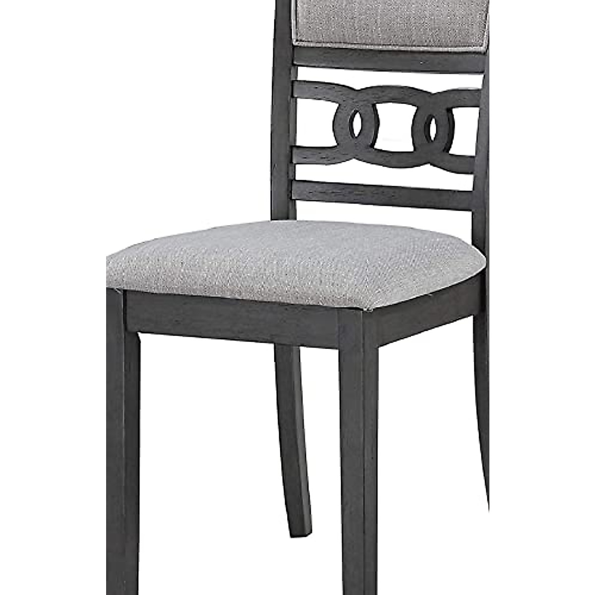 New Classic Furniture Gia 5-Piece Round Dining Set with 1 Dining Table and 4 Chairs, 47-Inch, Gray
