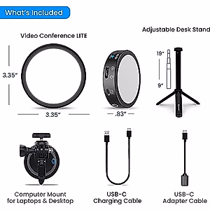 Lume Cube Video Conference Lighting Kit LITE Edition with Stand | Computer Light for Video Conferencing & Live Streaming | Laptop Light & Mount with Adjustable Brightness and Color Temperature