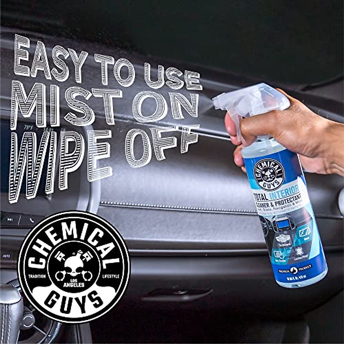 Chemical Guys Quickie Detail Bundle - Total Interior Cleaner & Protectant, Blazin' Banana Spray Wax and Tire Kicker Tire Shine (3 16 oz Bottles)