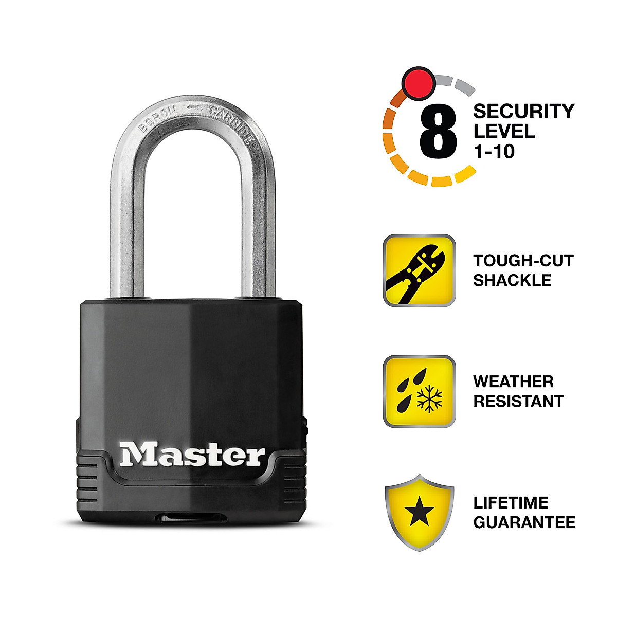 Master Lock 1-7/8 in. H x 1-3/16 in. W x 1-3/4 in. L Vinyl Covered Dual Ball Bearing Locking Padlock