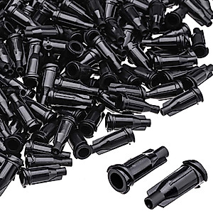 Gejoy 250 Pack Syringe Tip Caps Dispensing Needle Tip Cap (Black)