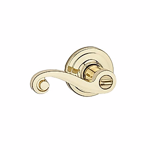 Kwikset Lido Keyed Entry Lever with Microban Antimicrobial Protection featuring SmartKey Security in Polished Brass