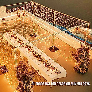 JMEXSUSS 168FT 600 LED Christmas Lights Outdoor Waterproof 8 Modes Indoor Christmas String Lights Warm White Christmas Tree Lights Plug in for Room Bedroom Wedding Party Holiday Decorations.