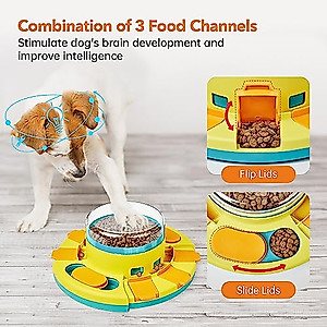 Potaroma Dog Puzzle Toy 2 Levels, Slow Feeder, Dog Food Treat Feeding Toys for IQ Training, Dog Entertainment Toys, 4.2 Inch Height