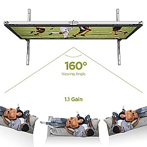 Projector Screen and Stand, POKITTER 120 inch Outdoor Movie Screen-Upgraded 3 Layers PVC 16:9 Outdoor Projector Screen,Portable Video Projection Screen with Carrying Bag for Home Theater Backyard