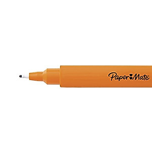 Paper Mate Handwriting Triangular Pens, Washable Black Ink, Orange Barrels, 24 Count (2021788)