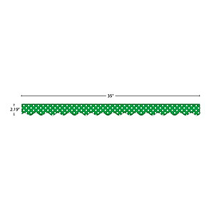 Teacher Created Resources Green Polka Dots Scalloped Border Trim - 5498