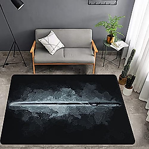 JUNHAOLONG Washable Area Sponge Rug Mat for Bedroom Living Room Lightsaber, Neon Black Light Saber Non-Slip Carpet Super Soft Extra Thick Bathroom Dorm Home Indoor Small Floor Rugs, 2'x3' (24x36Inch)