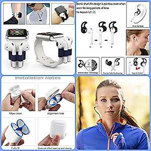 Stitch Case for Apple AirPods 1&2, 9 in 1 Accessories Set Protective Cover,3D Cartoon Case/Keychain/Carabiner/Metal dust Sticker/Anti-Lost Rope.The Best Gift