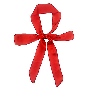 Stylish Soft Scarf Ribbon Scarf Long Skinny Satin Belt Sash Necktie Neck Scarf Choker for Women (red)