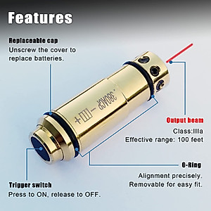 StrongTools Tactical Laser Training Cartridge 380acp Dry Fire Laser Bullet with O Ring and Spare Snap Cap