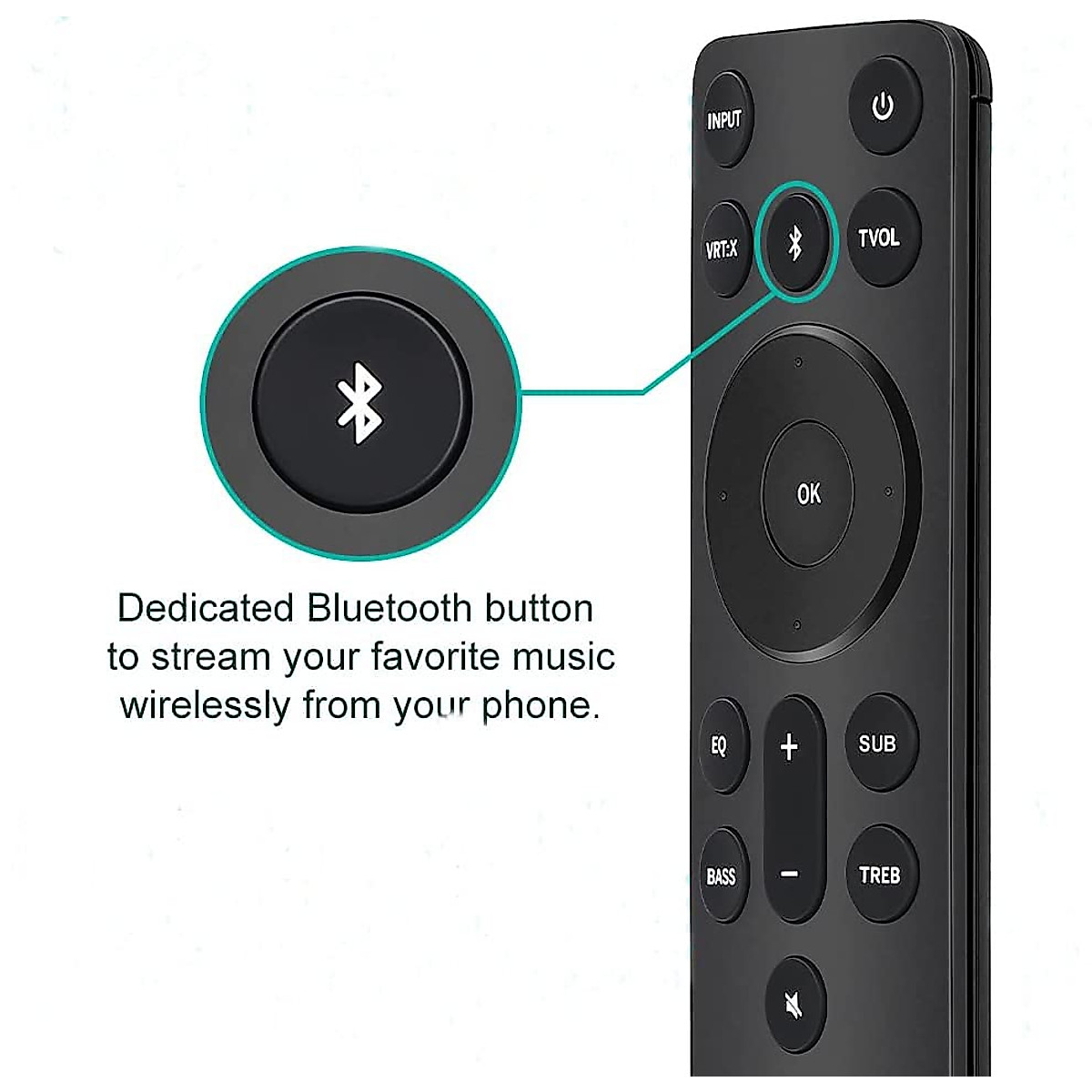 New Bluetooth Replacement Remote fit for Vizio 2.1 5.1 Home Theater Sound Bar, Vizio M, V, P-Series Home Audio Sound System, Vizio Channel Soundbar System with Subwoofer