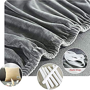 Stretch Sofa Covers 1/2/3/4 Seater Thick Sofa Slipcover Velvet Easy Fit Elastic Fabric Sofa Protector Couch Pet Protector Blue 2 Seater (Pink 1 Seater)