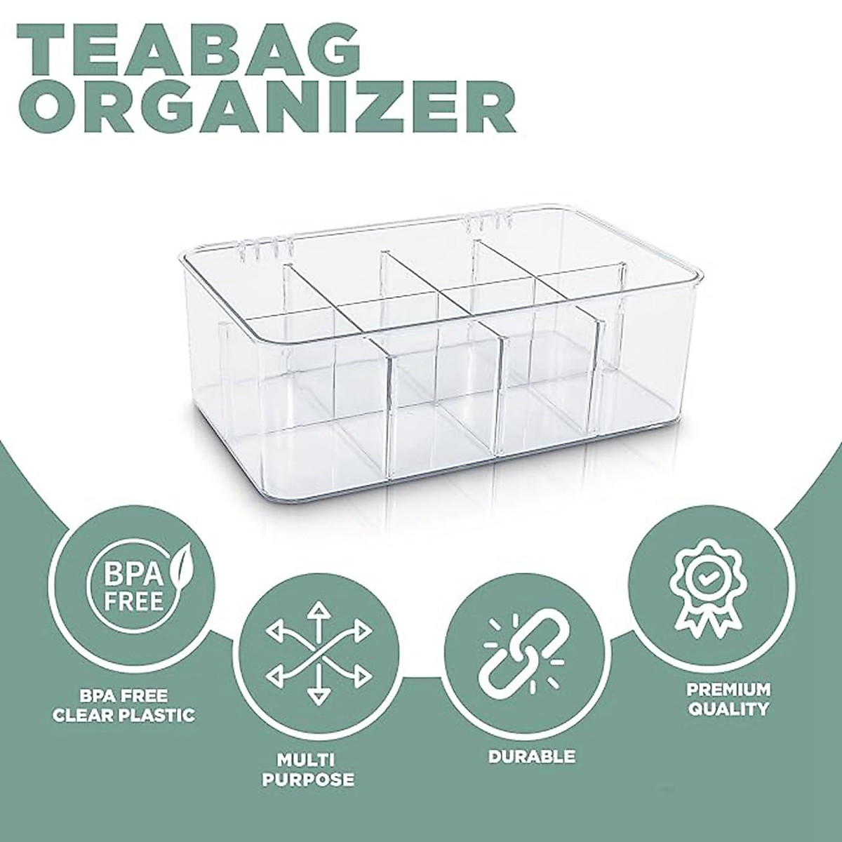 Generic Fridge Organizer Pull-Out Bins with Handles Large Clear Food Container with Removable Dividers Refrigerator Storage box Divided Produce Pantry Kitchen (2pcs)