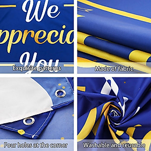 Chunnin We Appreciate You Banner Thank You Banner Backdrop Appreciation Party Decorations Thank You for All You Do Party Banner Background for Pastor Work Teacher Doctor Employee Staff 5.9×3.6ft