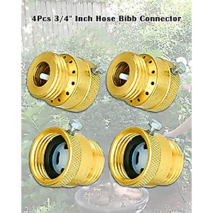 4 Pcs Anti Siphon Valve, Hose Bib Vacuum Breaker Set 3/4 Inch GHT Hose Backflow Preventer for Garden Spigot RV Hose Connection with Sealing Tape and Washers