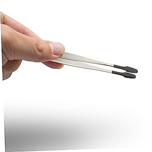 iplusmile Rubber Flat Tweezers Reverse Tweezers Facial Tools Needle Nose Tweezers Face Stickers Gold Stickers Reptile Feeding Tongs Tweezers for Crafts Stainless Steel Bead Short Hair
