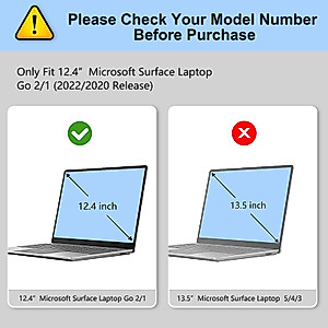 mpmpssss Case for 12.4 Inch Microsoft Surface Laptop Go 2/1 2020-2022 releases (Models: 2013 & 1943)，Protective Snap On Hard Shell Cover，Keyboard Cover，Pink