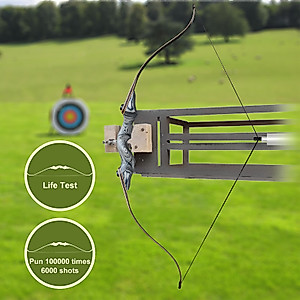 D&Q 60'' Archery Bow and Arrow Set for Adults, Hunting Bow, Recurve Bows for Adults Right Hand, Black Hunter Longbow Bow and Arrow Adult Beginner, Archery Set with 12pcs Fiberglass Arrows (50lbs)