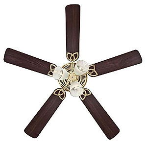 Westinghouse Lighting 7233800 Vintage Indoor Ceiling Fan with Light, 52 Inch, Polished Brass