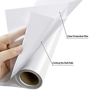 JANDJPACKAGING White Heat Transfer Vinyl Bundle 12” x 15FT - Iron on Vinyl for Silhouette and Cricut Easy to Cut & Weed HTV Vinyl Bundle for T-Shirts