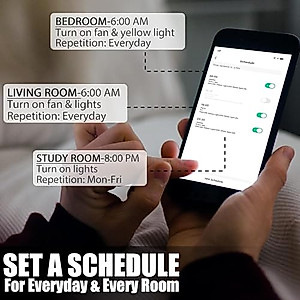 Smart 52” Ceiling Fan with Lights, DC 10 Wind Speeds Quiet Ceiling Fan with Remote, 3 Light Colors Dimmable Outdoor Ceiling Fan Compatible with Alexa, Siri & Google Home, Light Wood & Dark Walnut