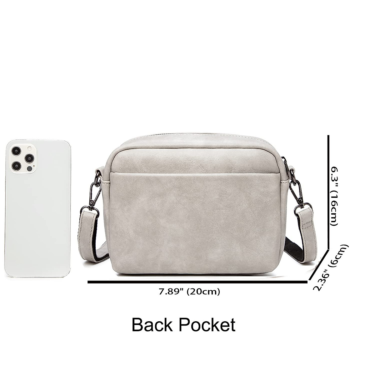 Weilan Triple Zip Small Crossbody Bag for women,Cell Phone Purse Shoulder Handbag Wallet