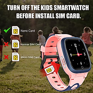 Kids Smart Watch LBS Tracker - Boys Girls Smartwatch Phone for 3-12 Year Old with SOS Camera Alarm Clock Call Camera Weather Stopwatch Voice Chat 1.44'' Touch Screen Electronic Toy Birthday (Pink)