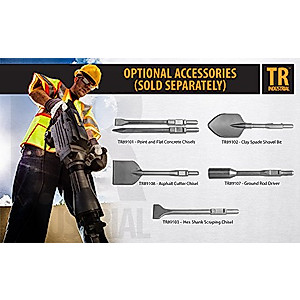 TR Industrial TR89105 Original Demolition Jack Hammer with Point and Flat Chisel Bit, Silver