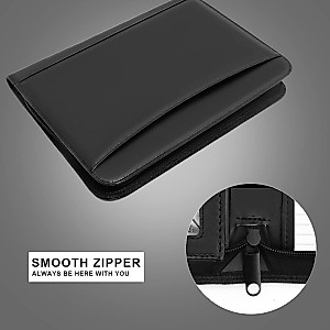 Leathario Portfolio Business Folder Padfolio A4 Writing Pad Document Organizer for Men Women Office Conference Notepad Clip Boards