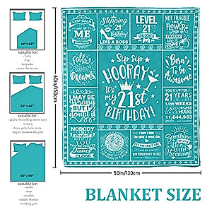 21st Birthday Gifts for Her, 21st Birthday Gift Ideas Blanket 50"x60", Gifts for 21 Year Old Female, 21 Year Old Girl Gift Ideas, Best Birthday Gifts for 21 Year Old Women, 21st Birthday Decorations