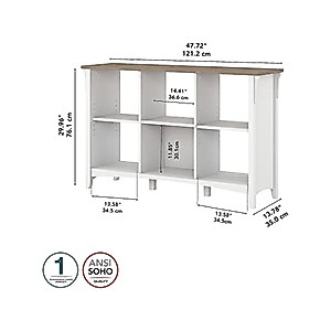 Bush Furniture Salinas 6 Cube Organizer, Pure White and Shiplap Gray