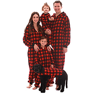 #followme Family Pajamas Buffalo Plaid Microfleece Mens Adult Onesie 6754-10195-XL