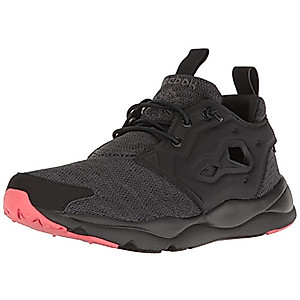 Reebok Women's Furylite Sole Running Shoe, Black/Gravel/Fire Coral, 5 M US