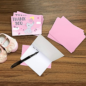 Baby Shower Thank You Cards 24pcs Baby Shower Cards for Girl Thank You Card with Envelopes & Stickers Pink Little Peanut Baby Shower Thank You Cards Girl Baby Birthday Favors Gift Cards