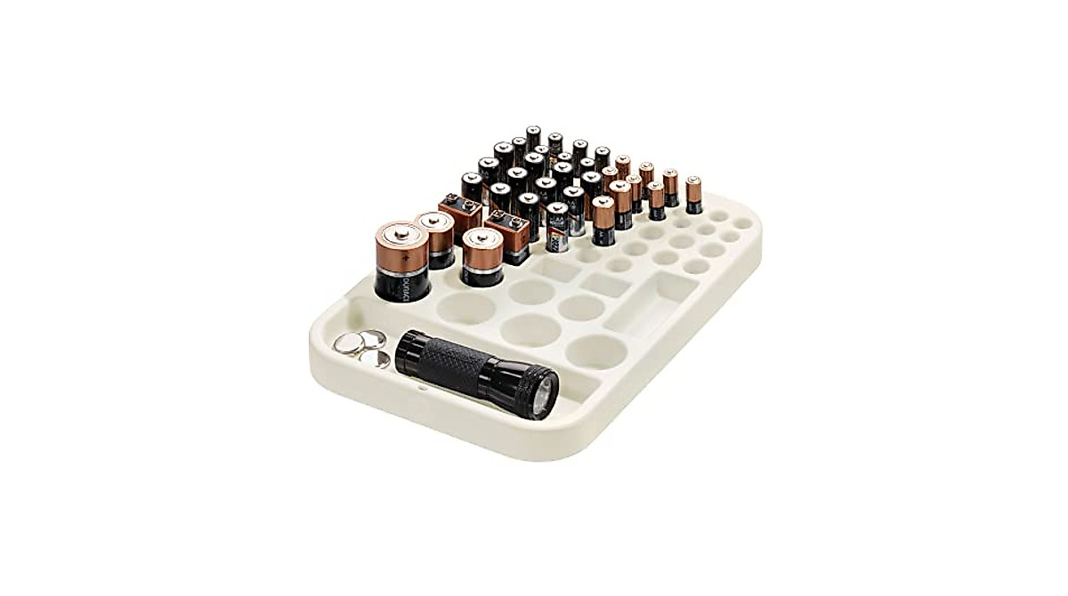 iDesign Recycled Plastic Battery Organizer | Eco-Friendly Storage Solution