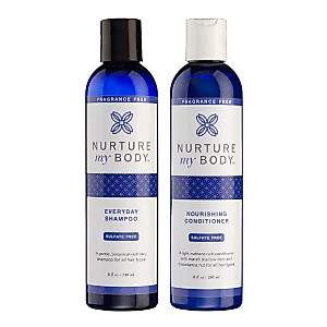 Fragrance-Free Shampoo & Conditioner | 8 oz. | Nurture My Body's Sulfate Free and Fragrance-Free Everyday Shampoo and Conditioner with all-natural, soothing ingredients, yet no harsh chemicals.