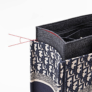 Lckaey Purse Organizer insert for book tote insert book medium tote insert 2008black grey-L